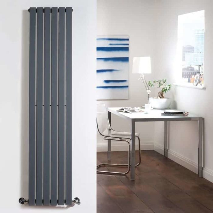 Flat Vertikal Single Radiator Hvid - Håndklædetørrer.dk